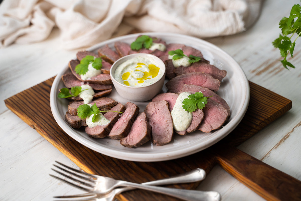 Cold Slices of Roast Lamb with Coriander & Jalapeno Yoghurt – Pure ...