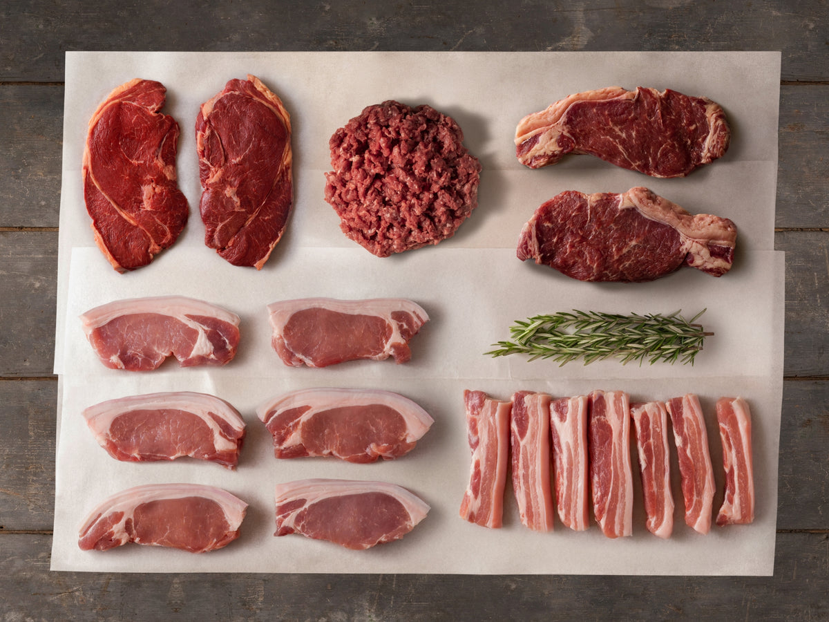 Pure South Shop Backyard BBQ Meat Box | NZ Grass-Fed Beef & Pork – Pure ...